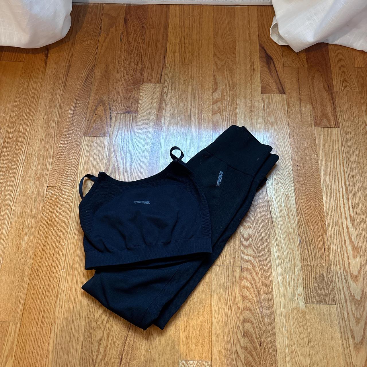 Gym Shark black workout set in excellent condition! ... | Depop