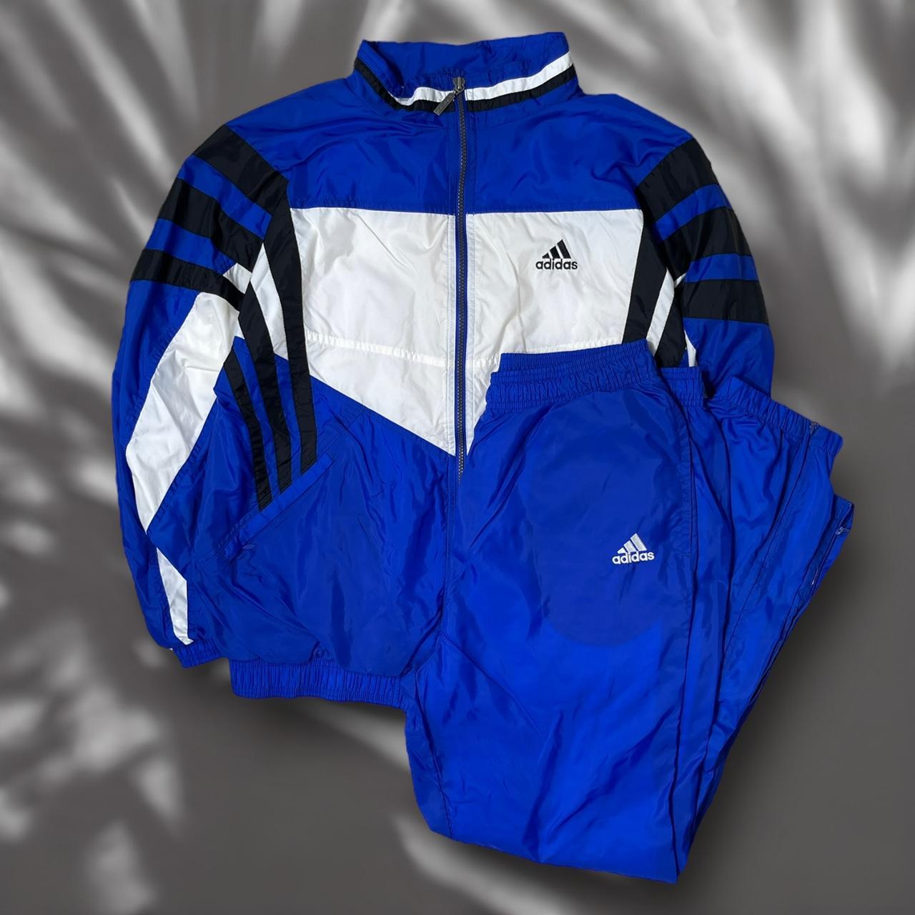 90s adidas matching set tracksuit. Minor hole... - Depop