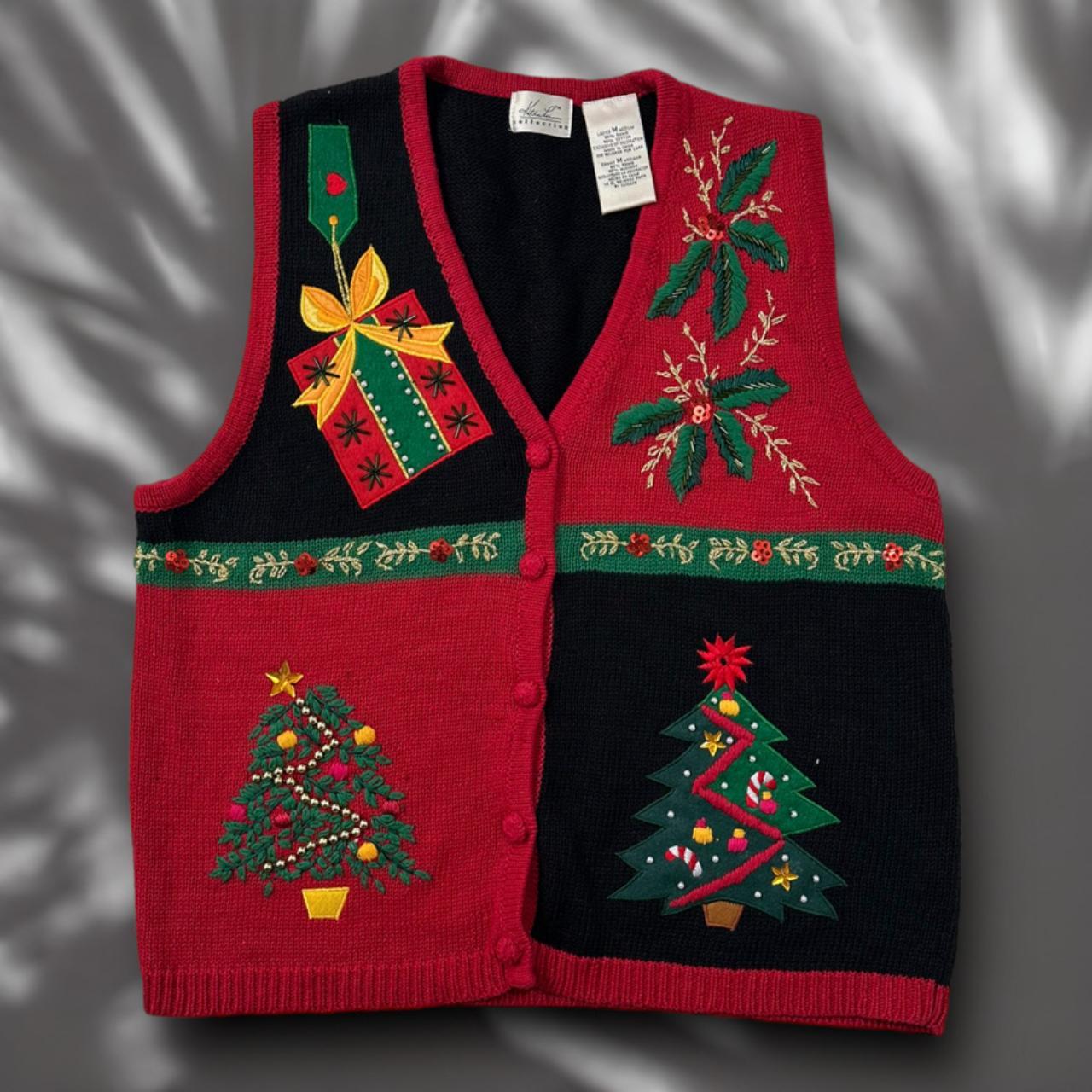 ladies medium vintage Christmas vest. preloved, no... - Depop