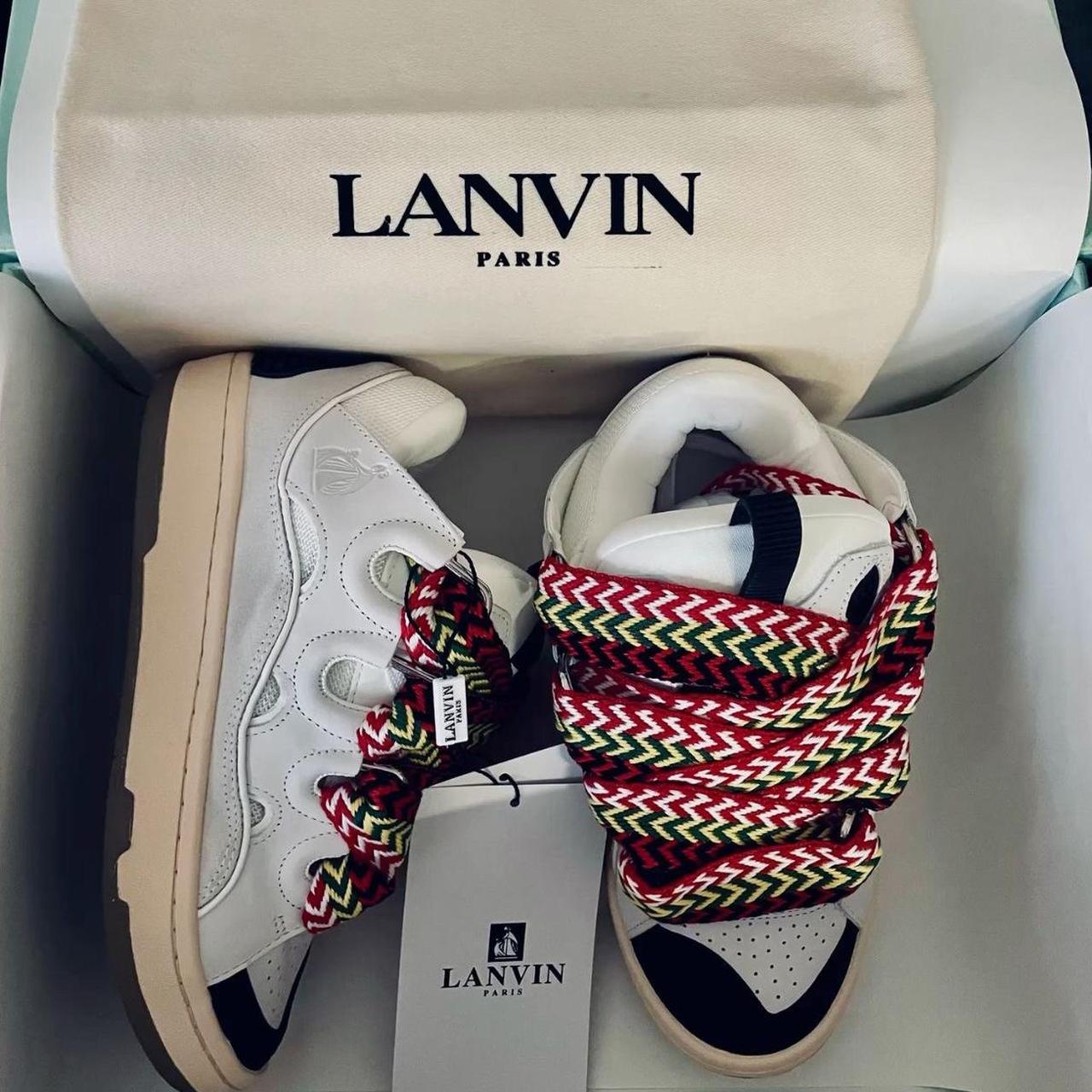 White and black Lanvin trainers #Lanvin | Depop