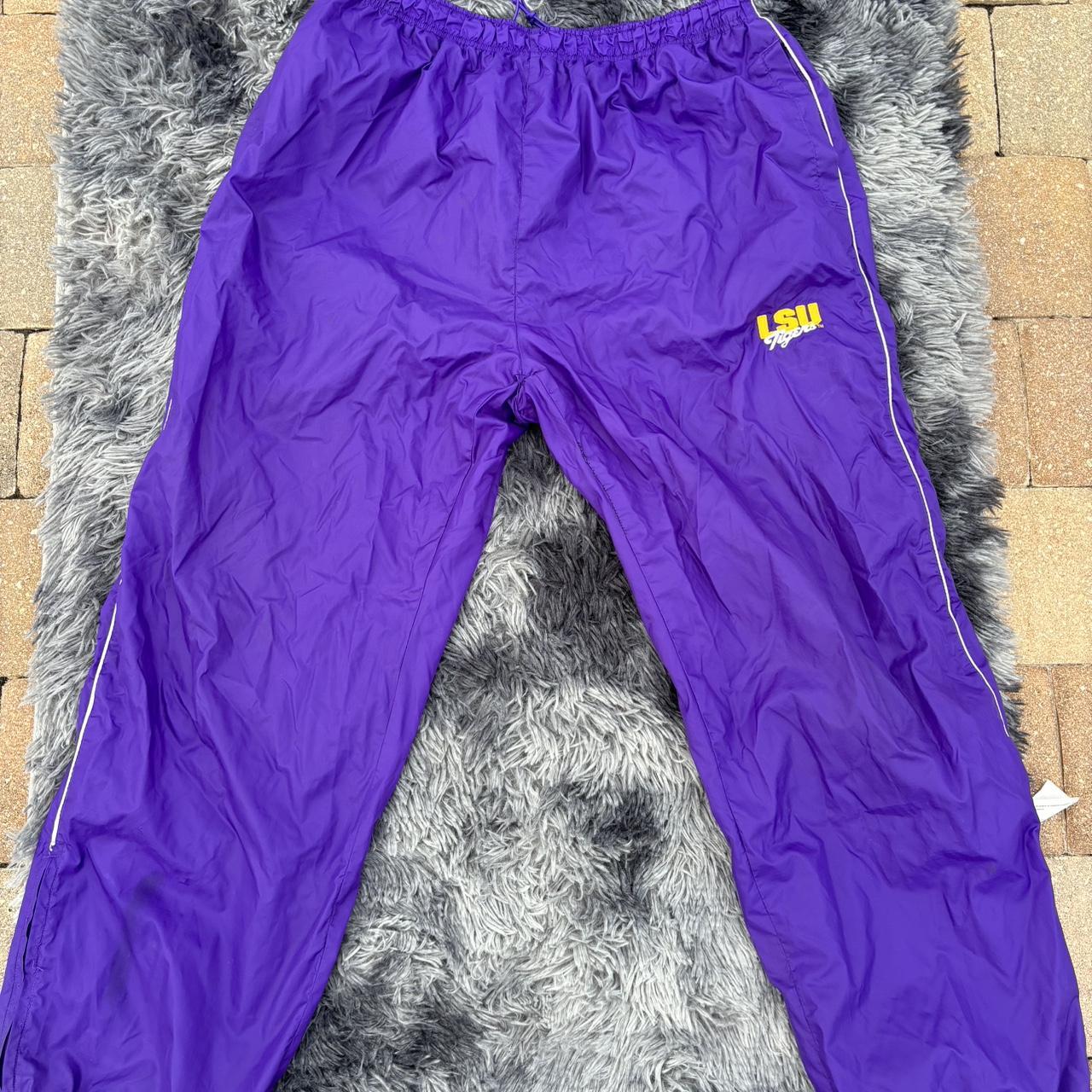 Purple and yellow LSU track pants #LSU #trackpants... | Depop