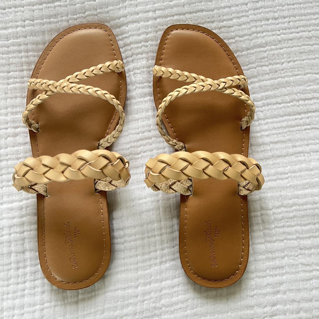 Women's Tan and Cream Sandals | Depop