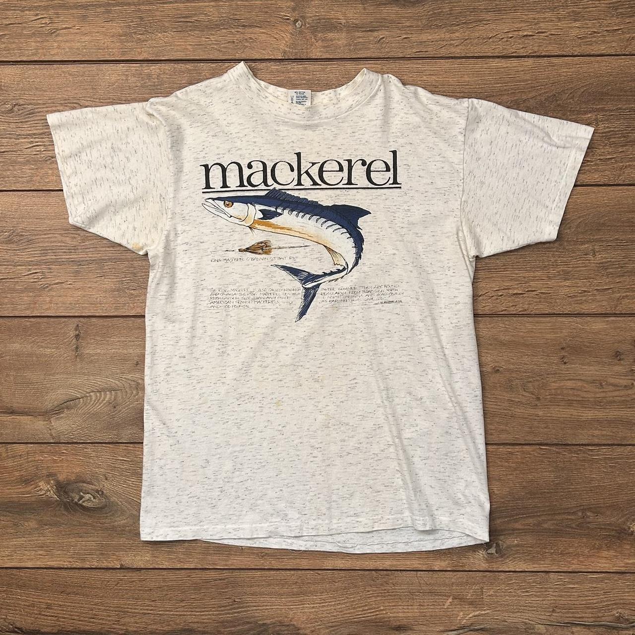 Vintage 1992 Mackerel Tee Height: 28” P2P:... - Depop