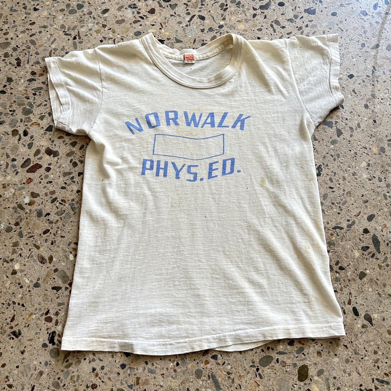 Vintage 1960s Norwalk Phys Ed Tee. Some small... - Depop