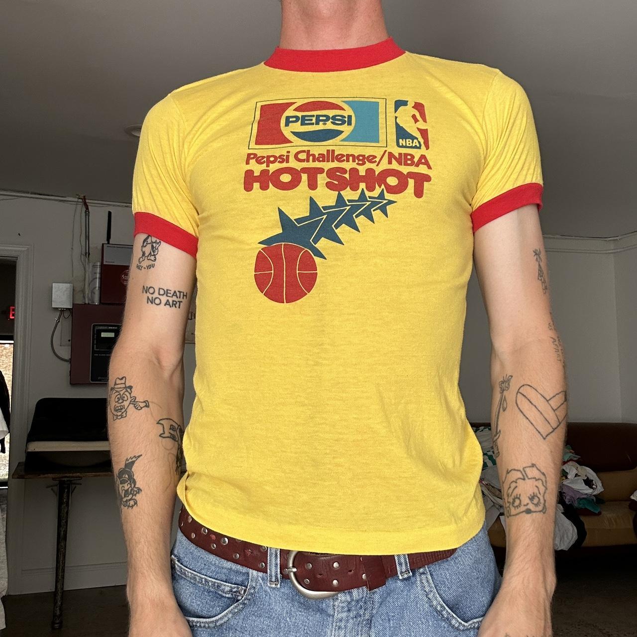 Vintage 1980s Pepsi NBA Ringer Tee Height:... - Depop