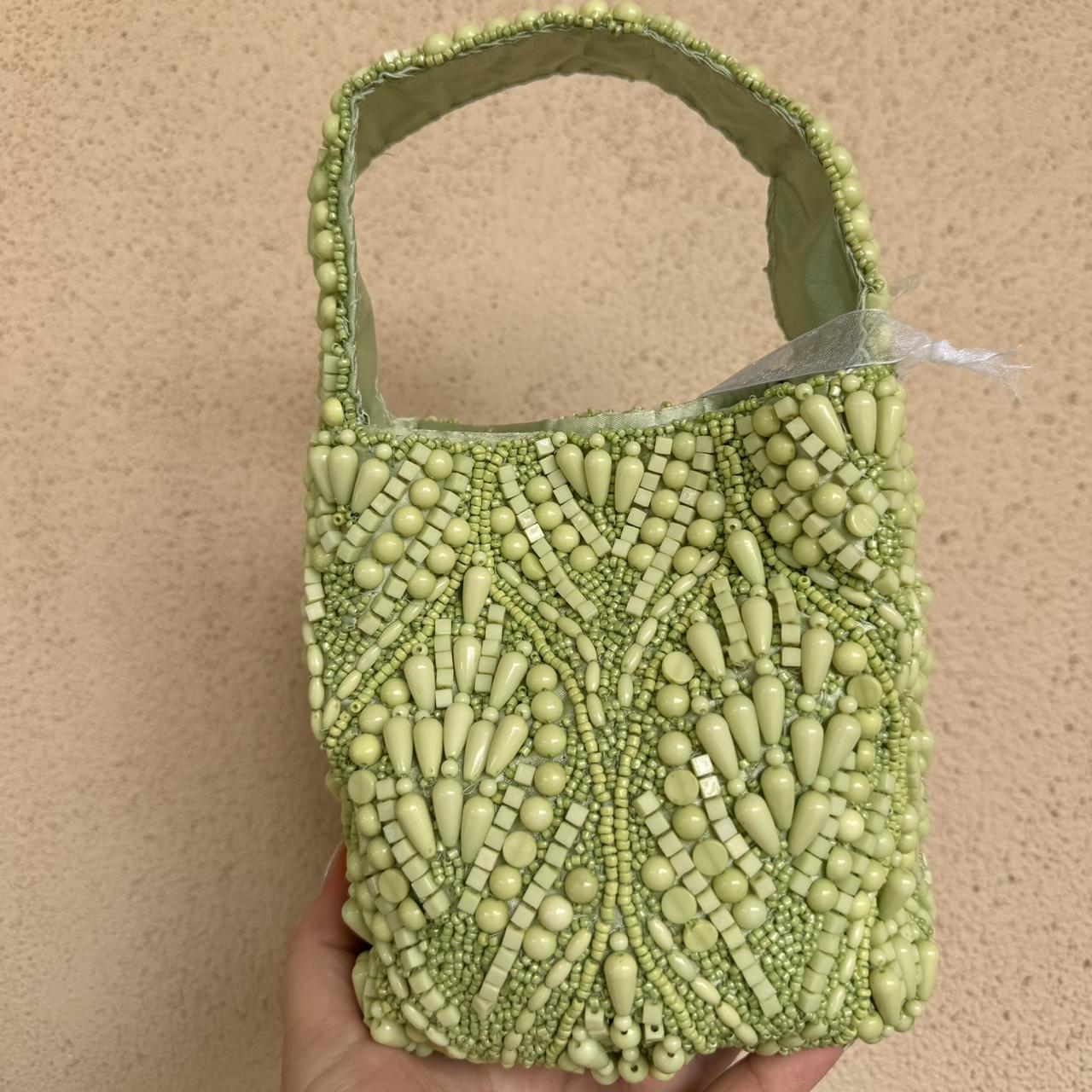 Brand new beautiful pale green beaded and sequin... | Depop