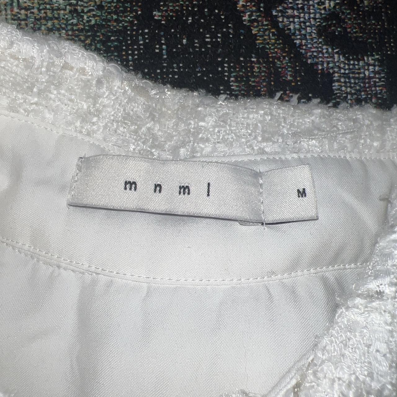 MNML Men’s cream and white tweed jacket/flannel - Depop