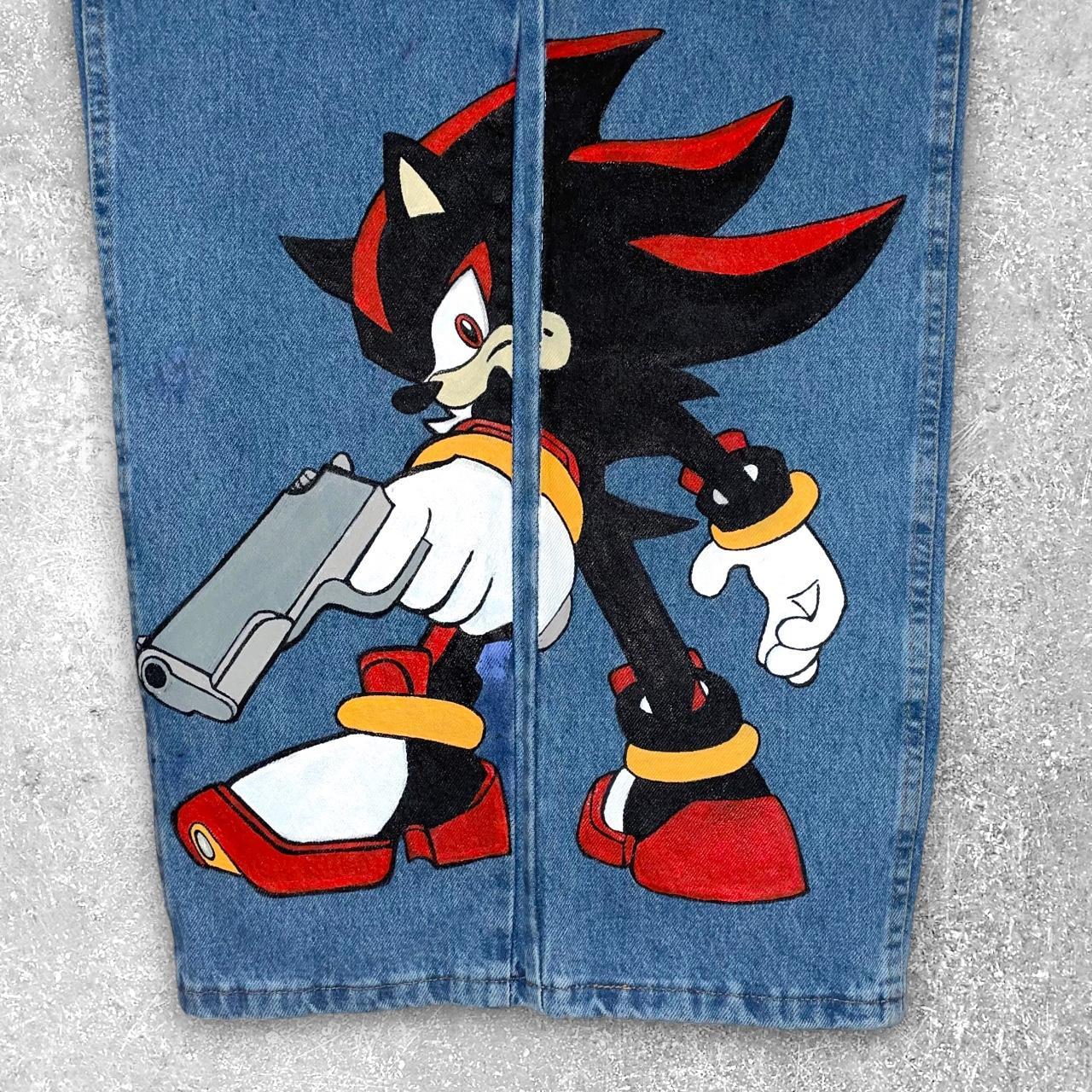 - Super Tuff Shadow the Hedgehog custom denim jeans ... | Depop