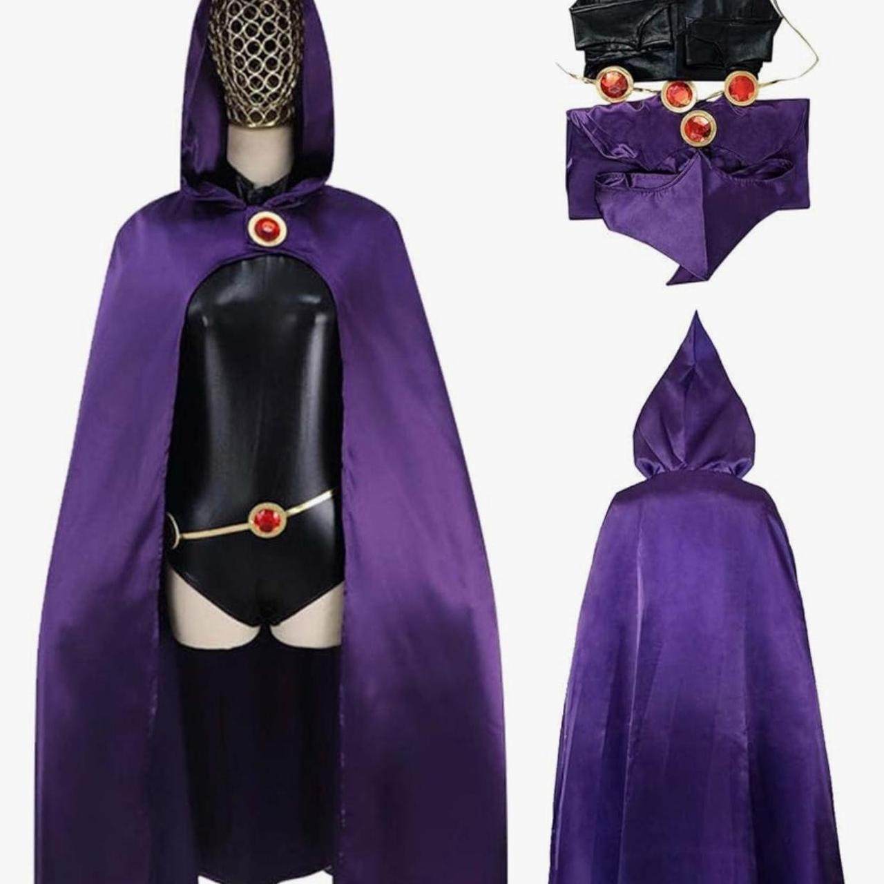 Raven Costume • long cape + bodysuit + cuff links +... - Depop