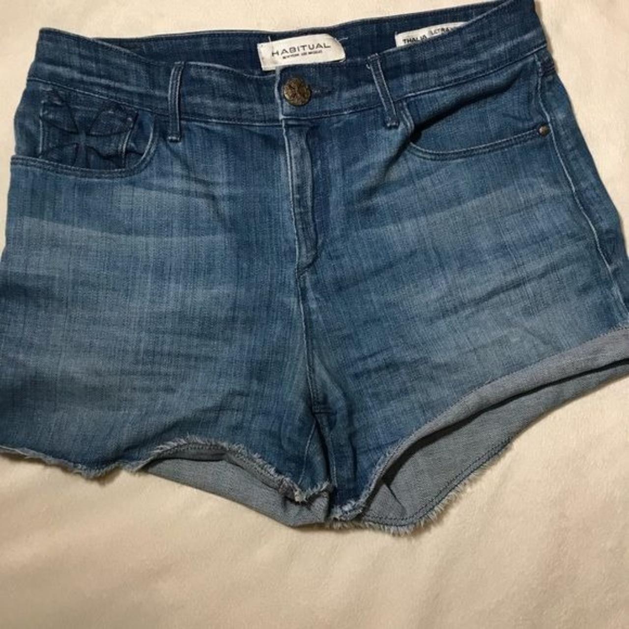 Habitual | Thalia High Rise denim shorts Pre-Owned... - Depop