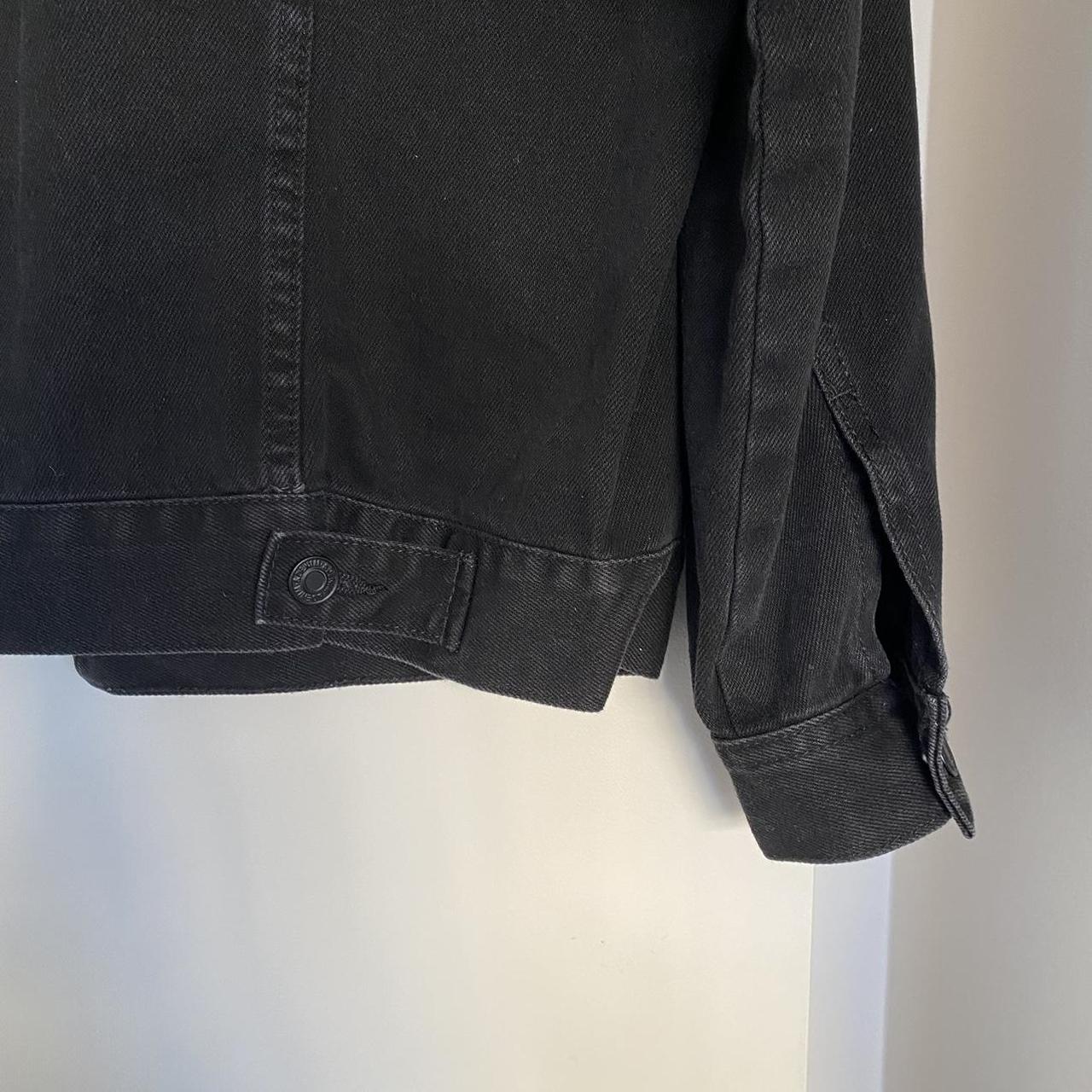 Black (dark dark grey) denim jacket in excellent... - Depop