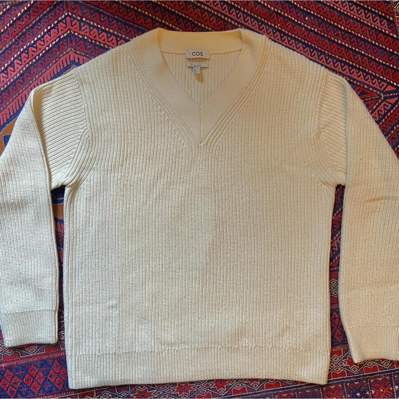 COS Oversized V-Neck Sweater Size M Overall great... - Depop