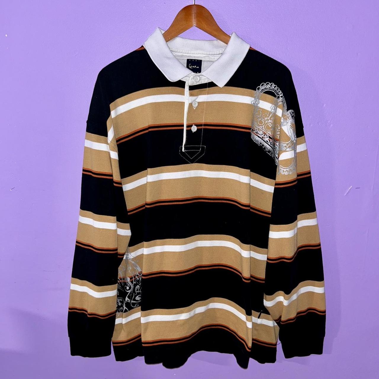 Kani Gold long sleeve 3 button up polo, with dope... - Depop