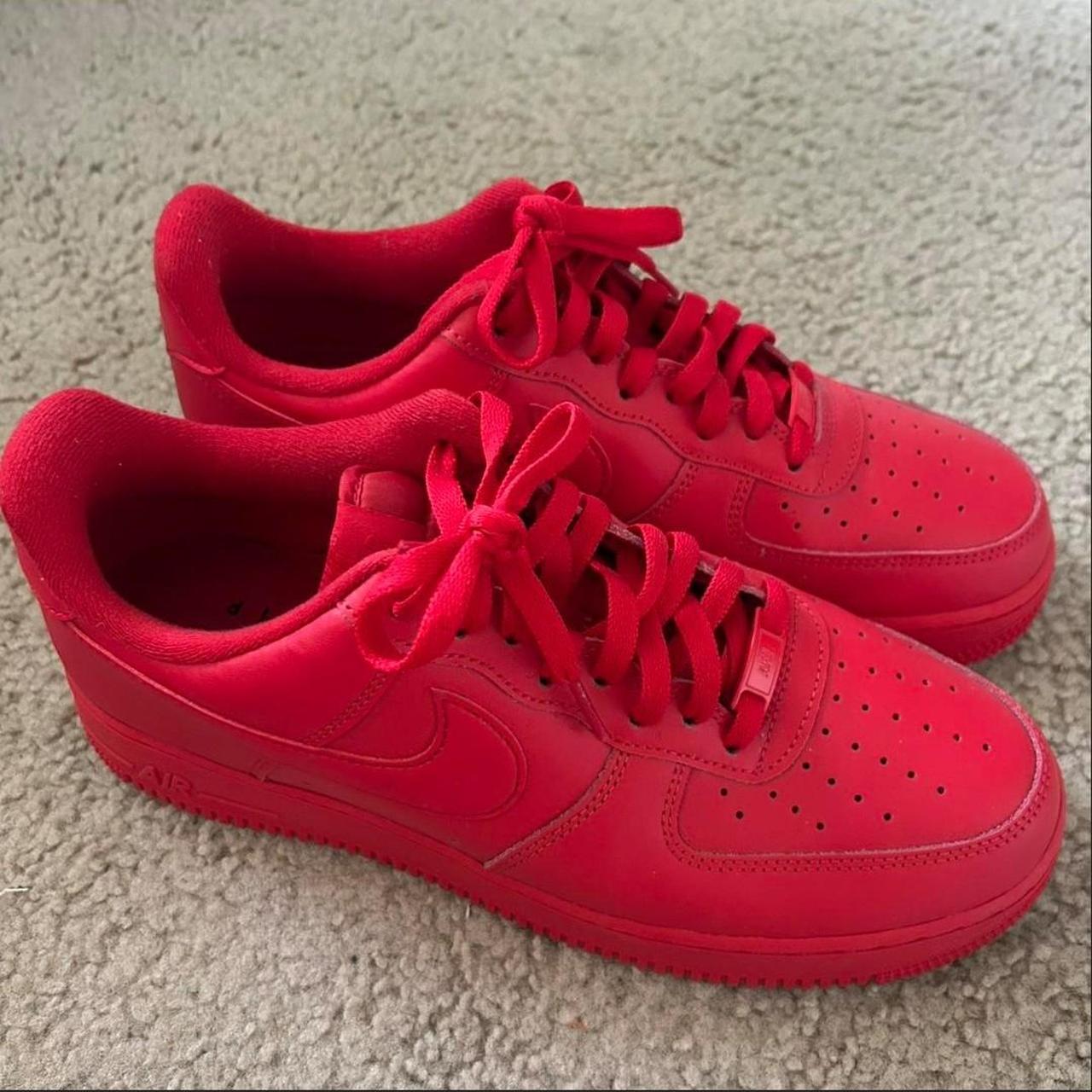 Red Nike Air Force 1 trainers #AirForce1 not fake I... | Depop