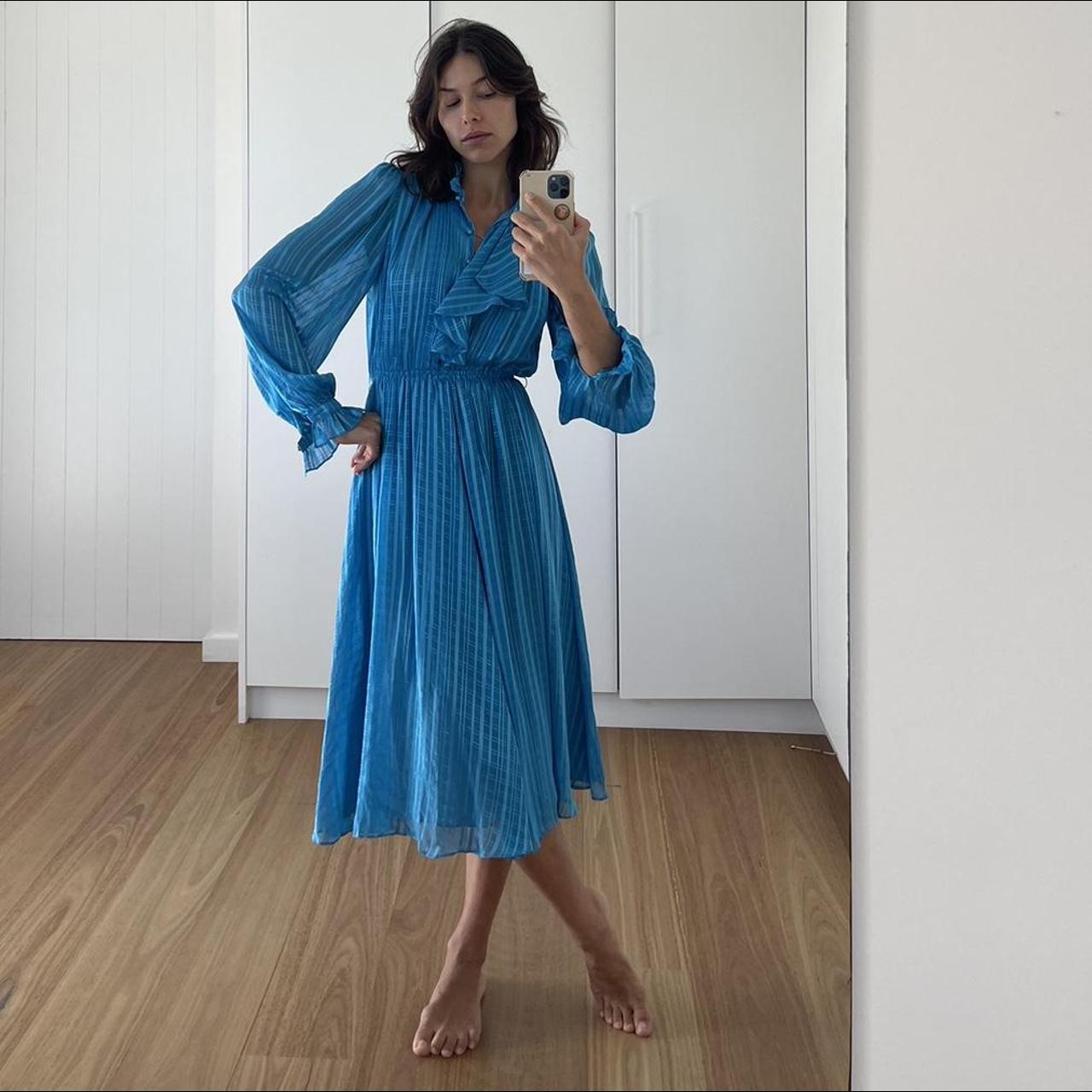 Insane beautiful blue vintage dress I wore it once... - Depop