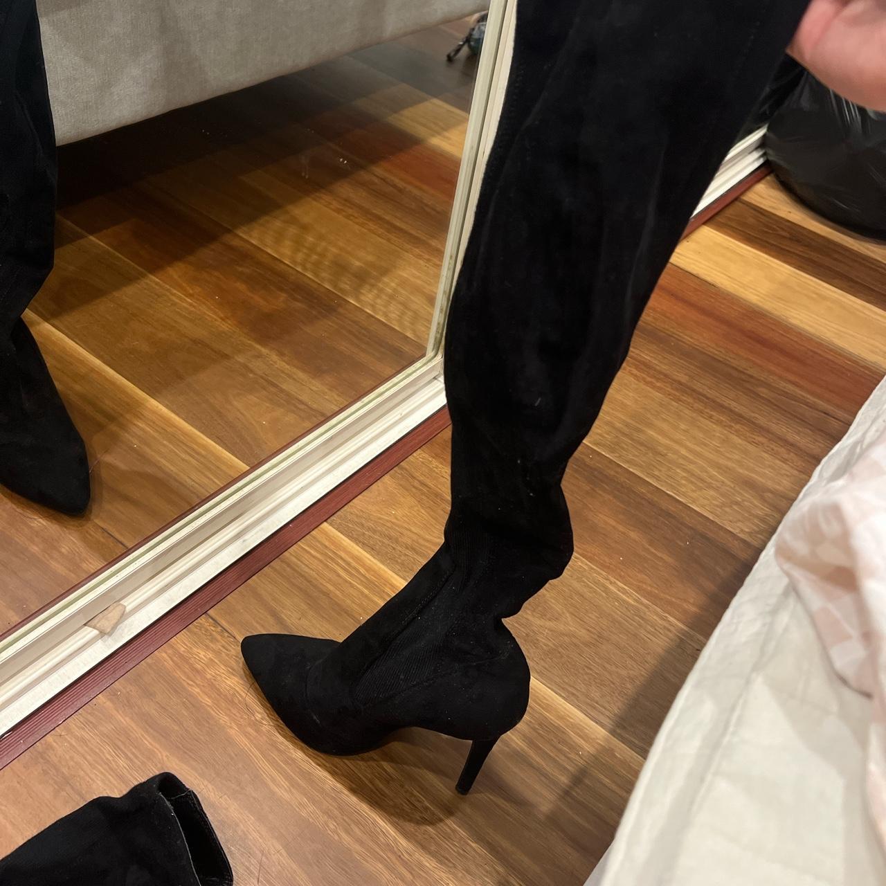 BILLINI thigh high black boots Skin tight (like... - Depop