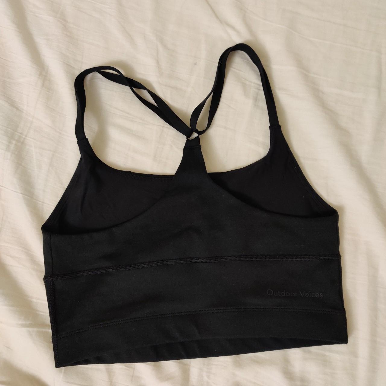 Outdoor voices flow crop top black S - Depop