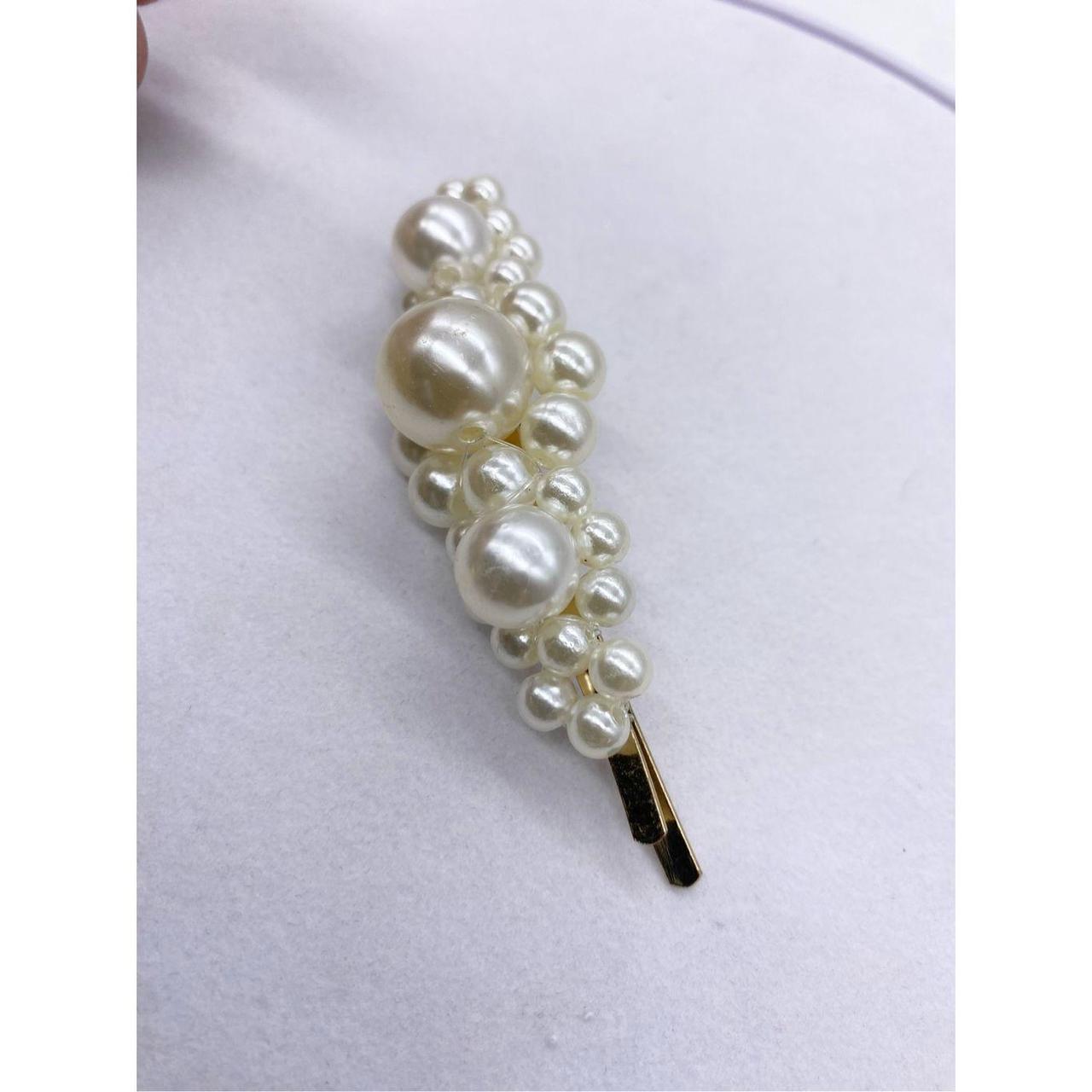 Pear hair clip - gold pin - Depop