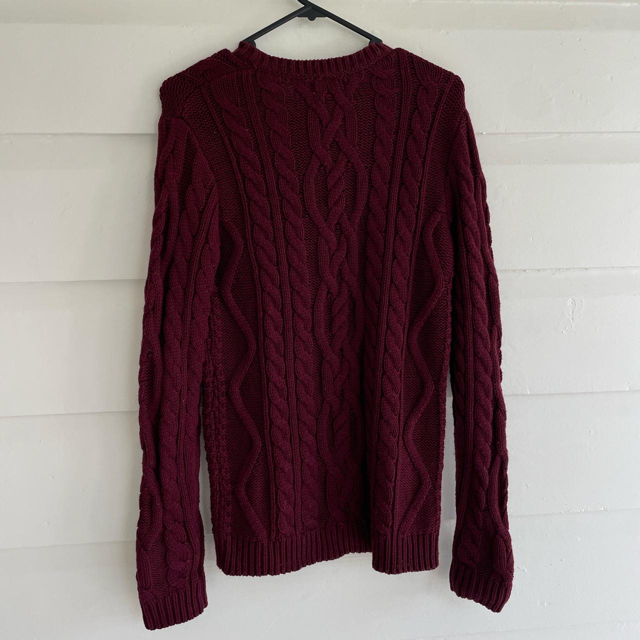 Maroon/burgundy cable knit sweater. Size 2XS. Best... - Depop
