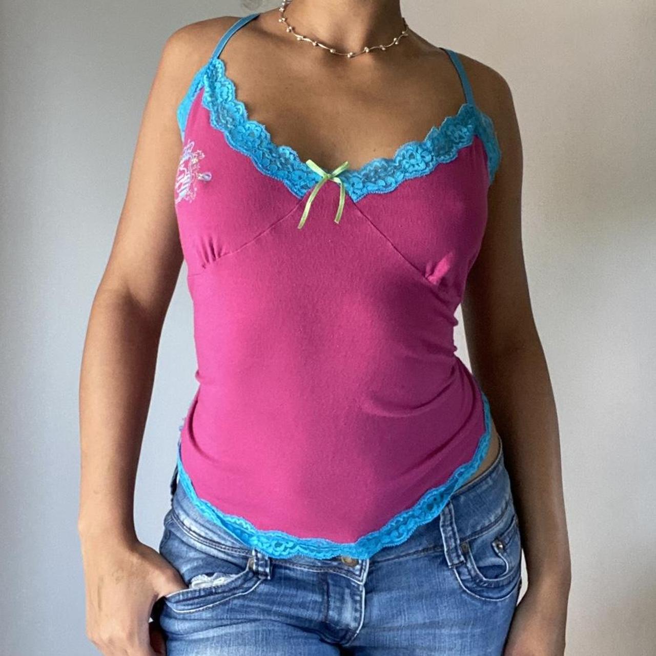 y2k pink cami size 18💞 • the cutest hot pink cami... - Depop