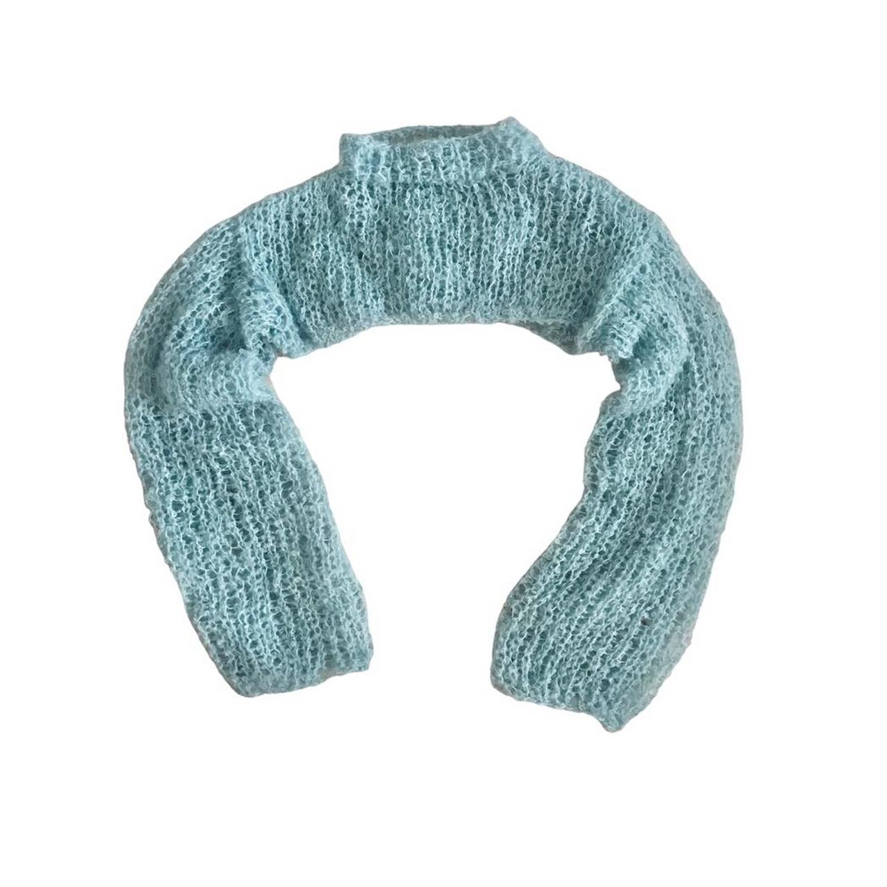 hand knit super crop jumper in baby blue mohair... - Depop hand knit super crop jumper in baby blue mohair... - Depop