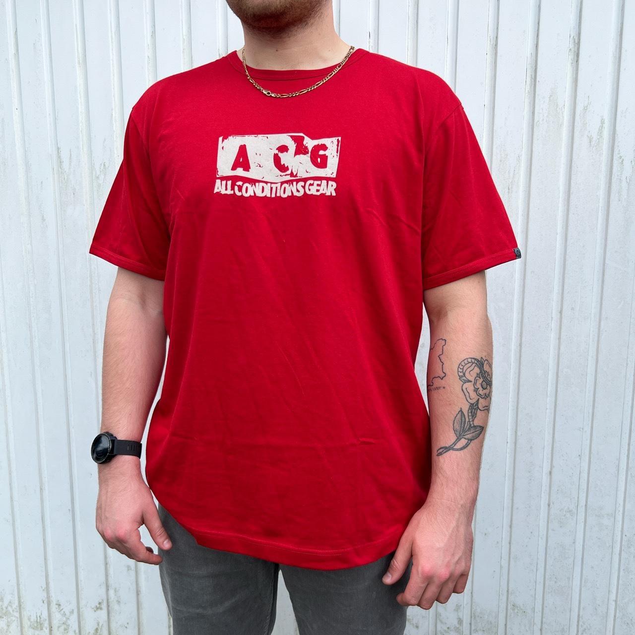 Vintage Nike acg red t shirt spell out men’s size XL... - Depop