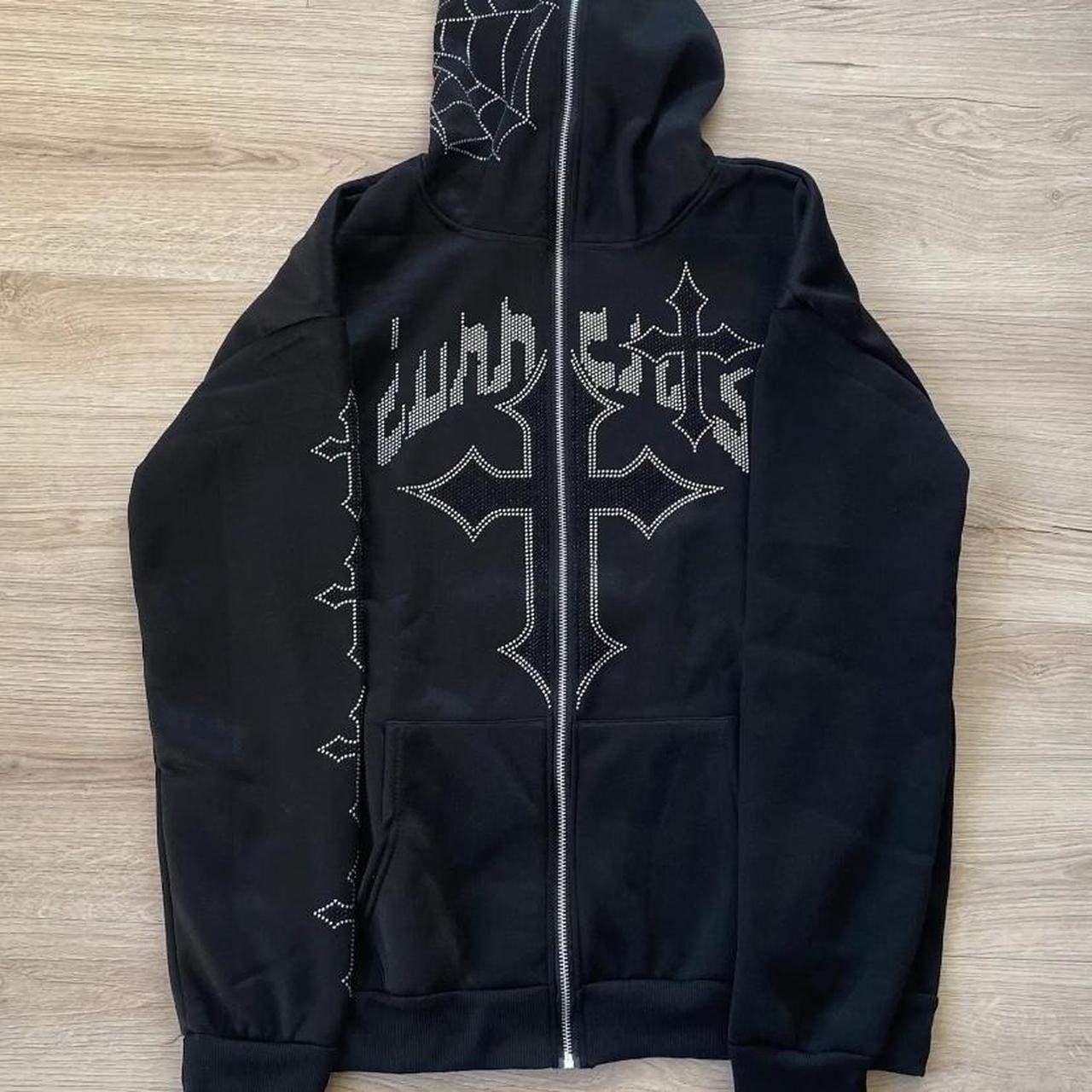 Y2K UNISEX LONG SLEEVE ZIP UP HOODIE WITH... - Depop