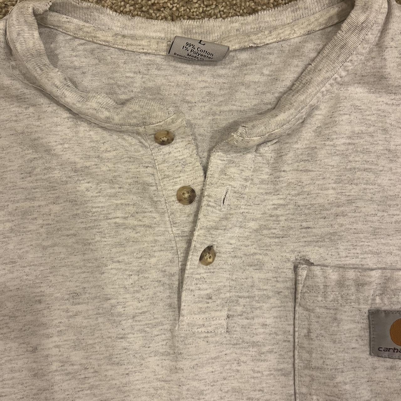 Carhartt Long Sleeve three button shirt - Small... - Depop