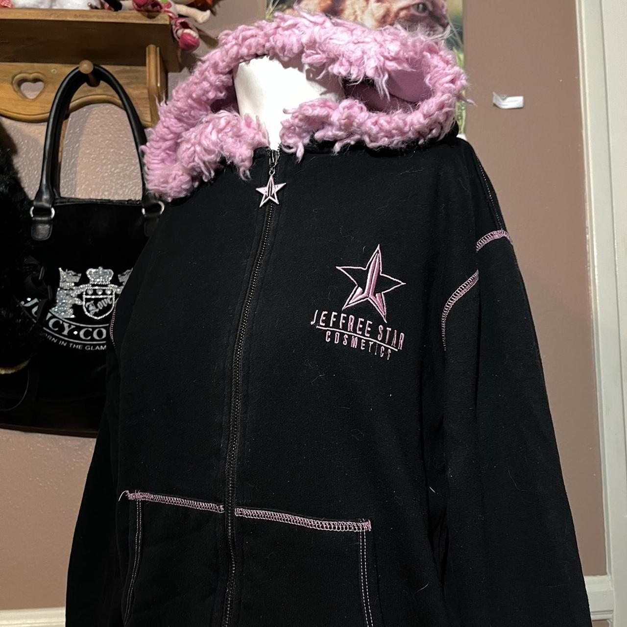 Jeffree Star Cosmetics merch black & hot pink fur... - Depop