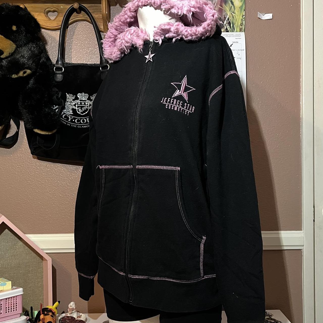 Jeffree Star Cosmetics merch black & hot pink fur... - Depop