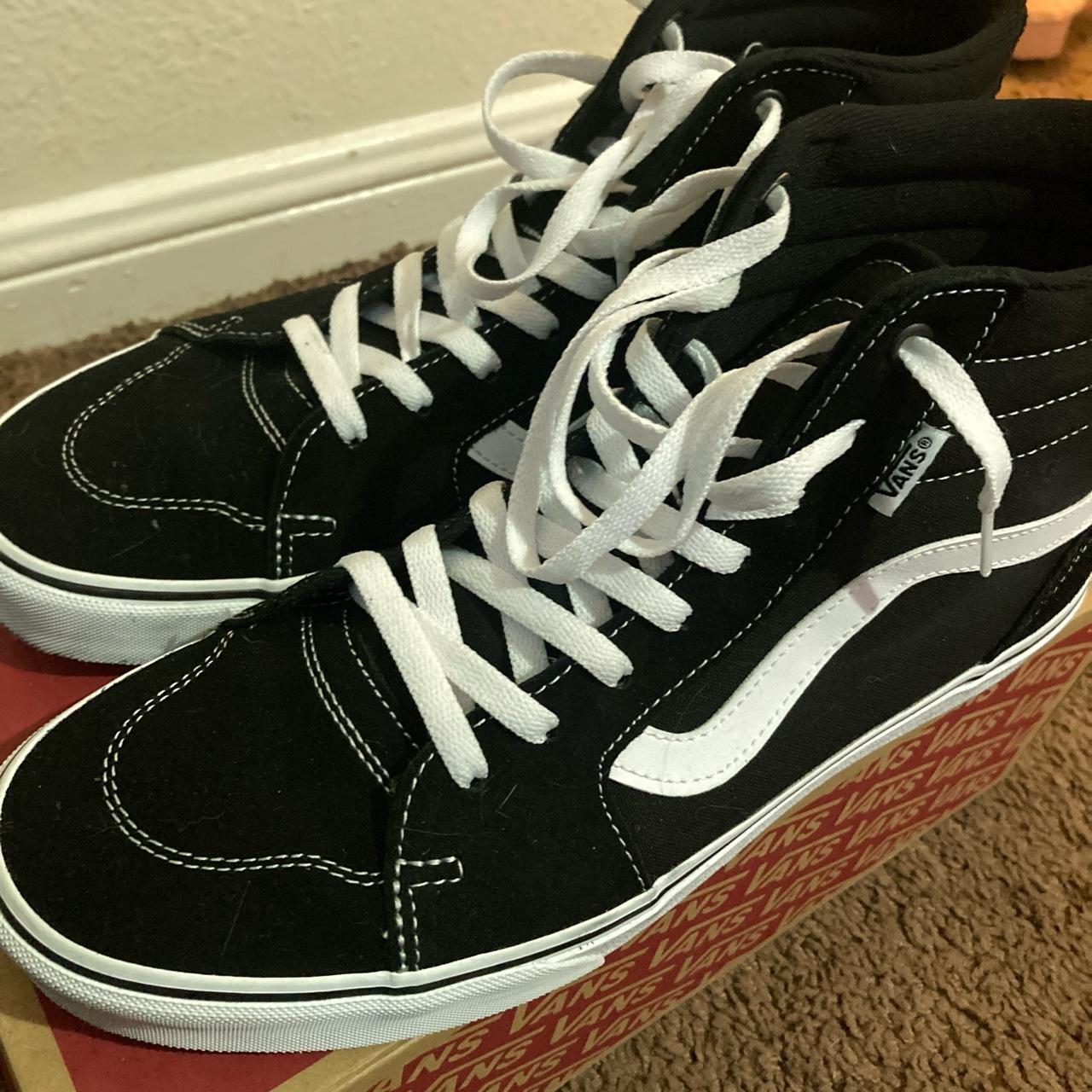 BRAND NEW HI TOP VANS the only time they were worn... - Depop