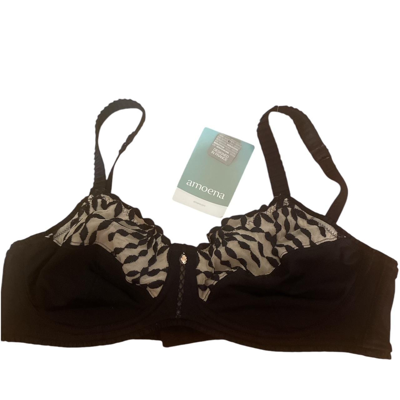 Amoena black and brown zebra print bra with... - Depop