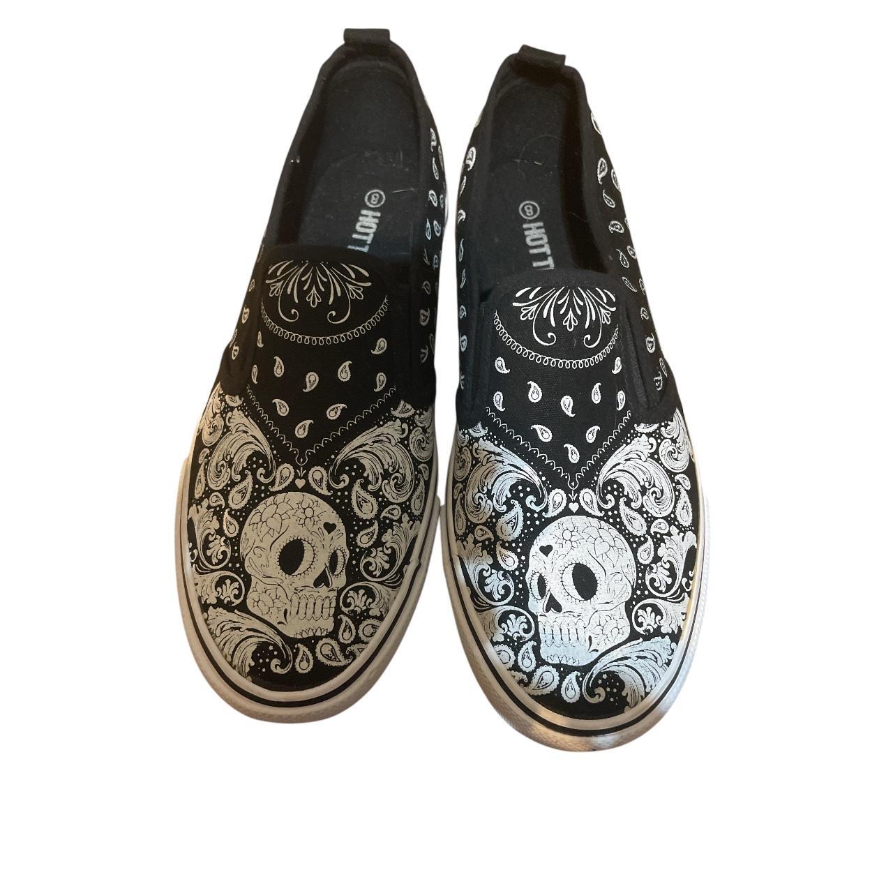 #Hot Topic Shoes | Hot Topic Skull Slip Ons | Color:... | Depop