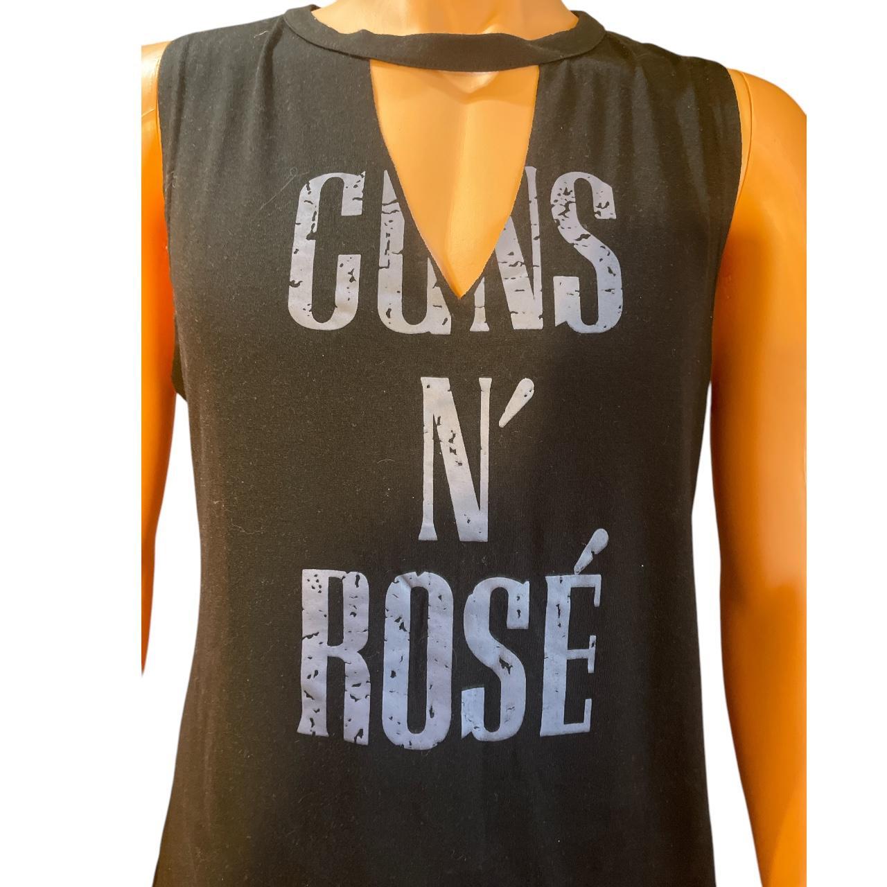 Black Guns N' Roses tank top with cut out neckline... | Depop