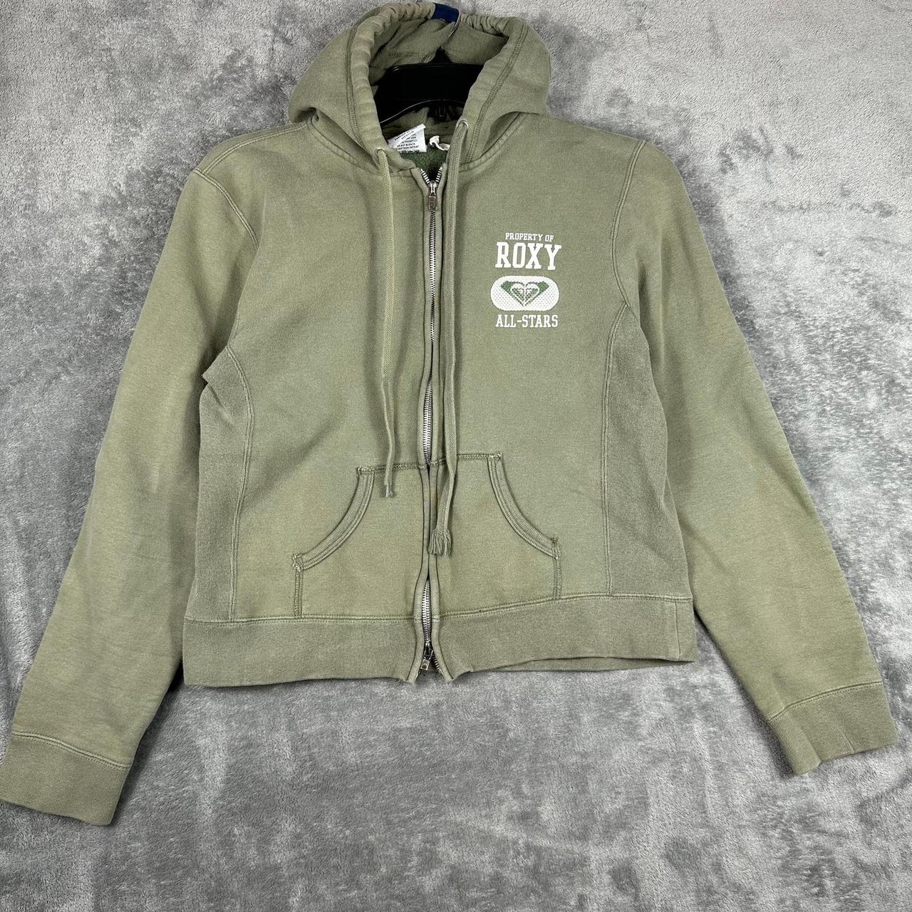 Y2K Roxy Property Of Roxy All Stars Full Zip Green... | Depop
