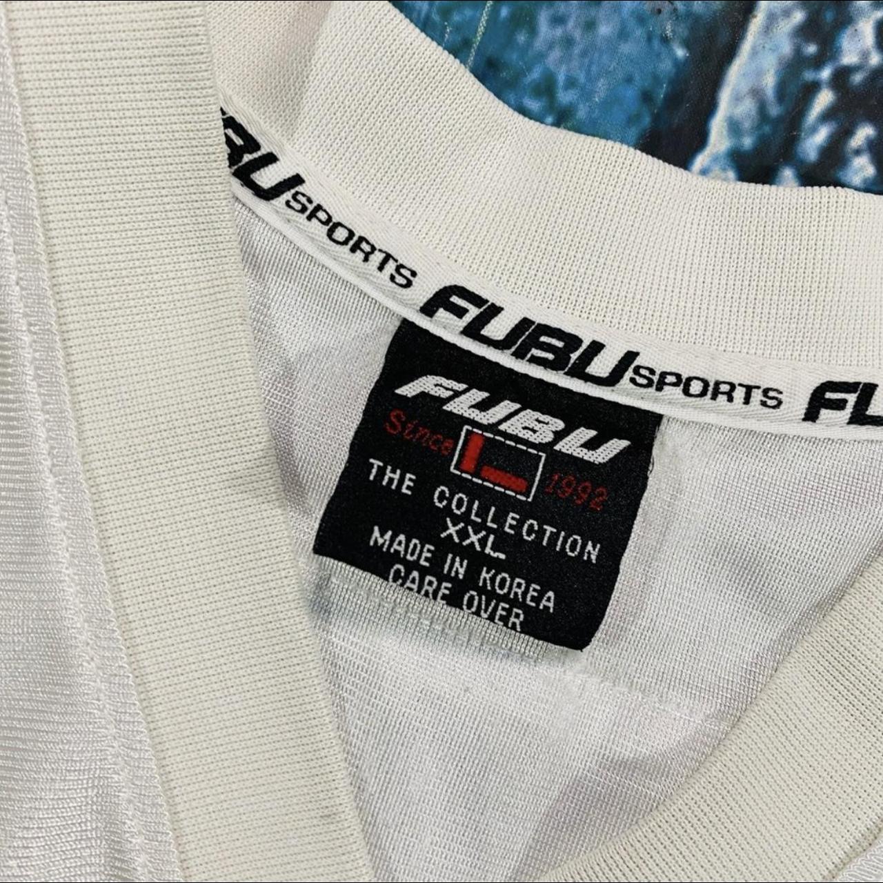 Vintage FUBU football jersey white/silver size XXL - Depop