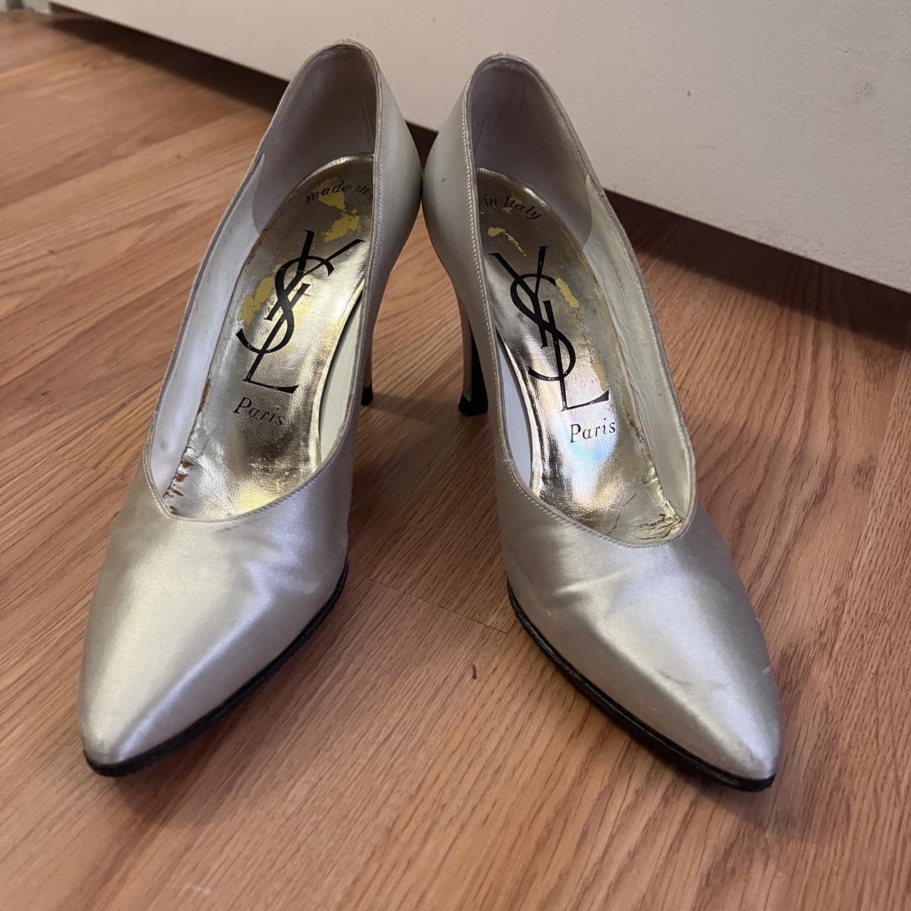 VINTAGE YSL SILVER PUMPS in near perfect condition... - Depop