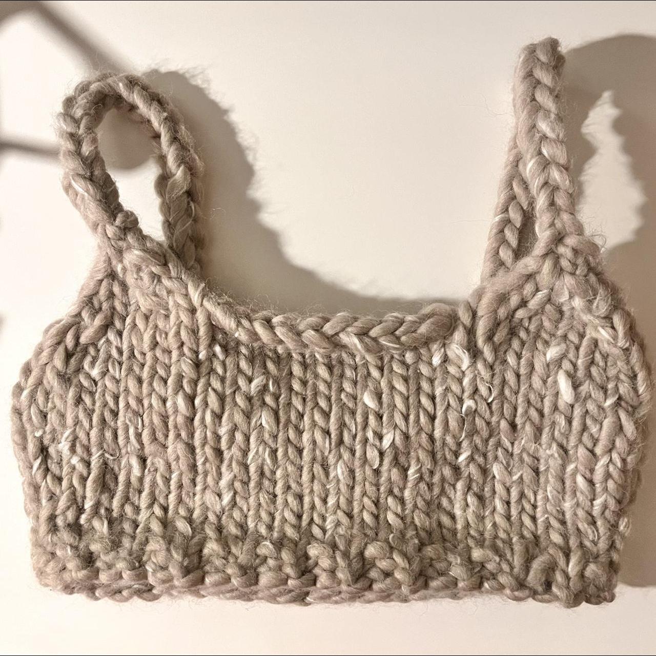 Knitted bralette • Made with 50% Superwash Wool... - Depop