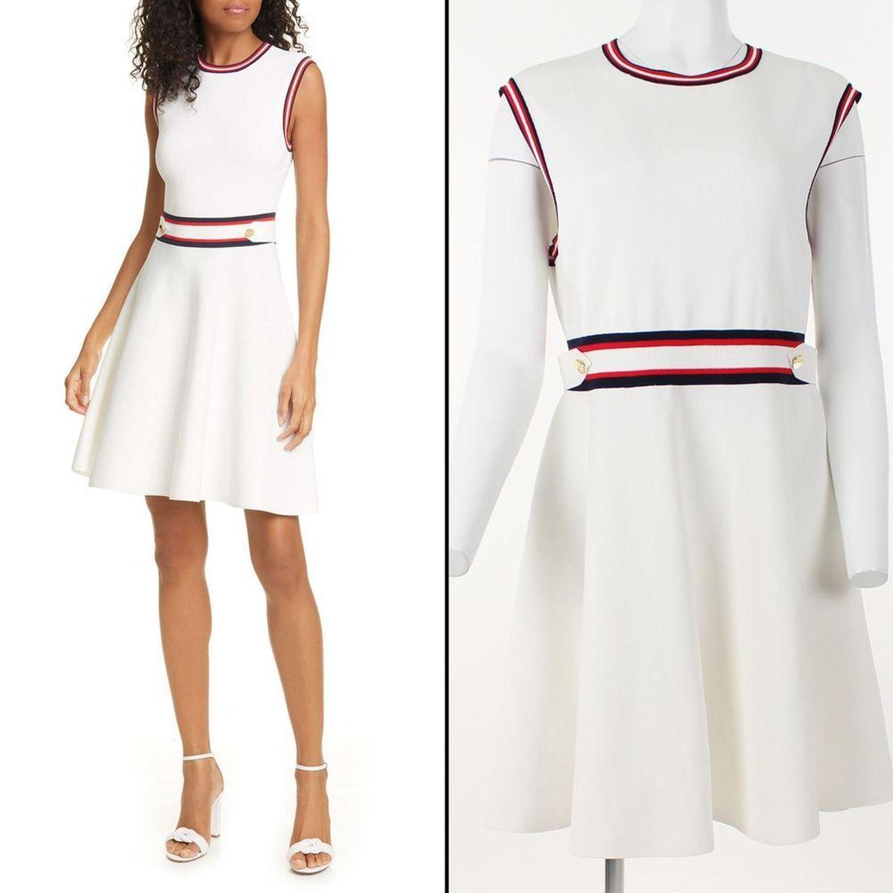 Ted Baker Women's White and Red Dress | Depop