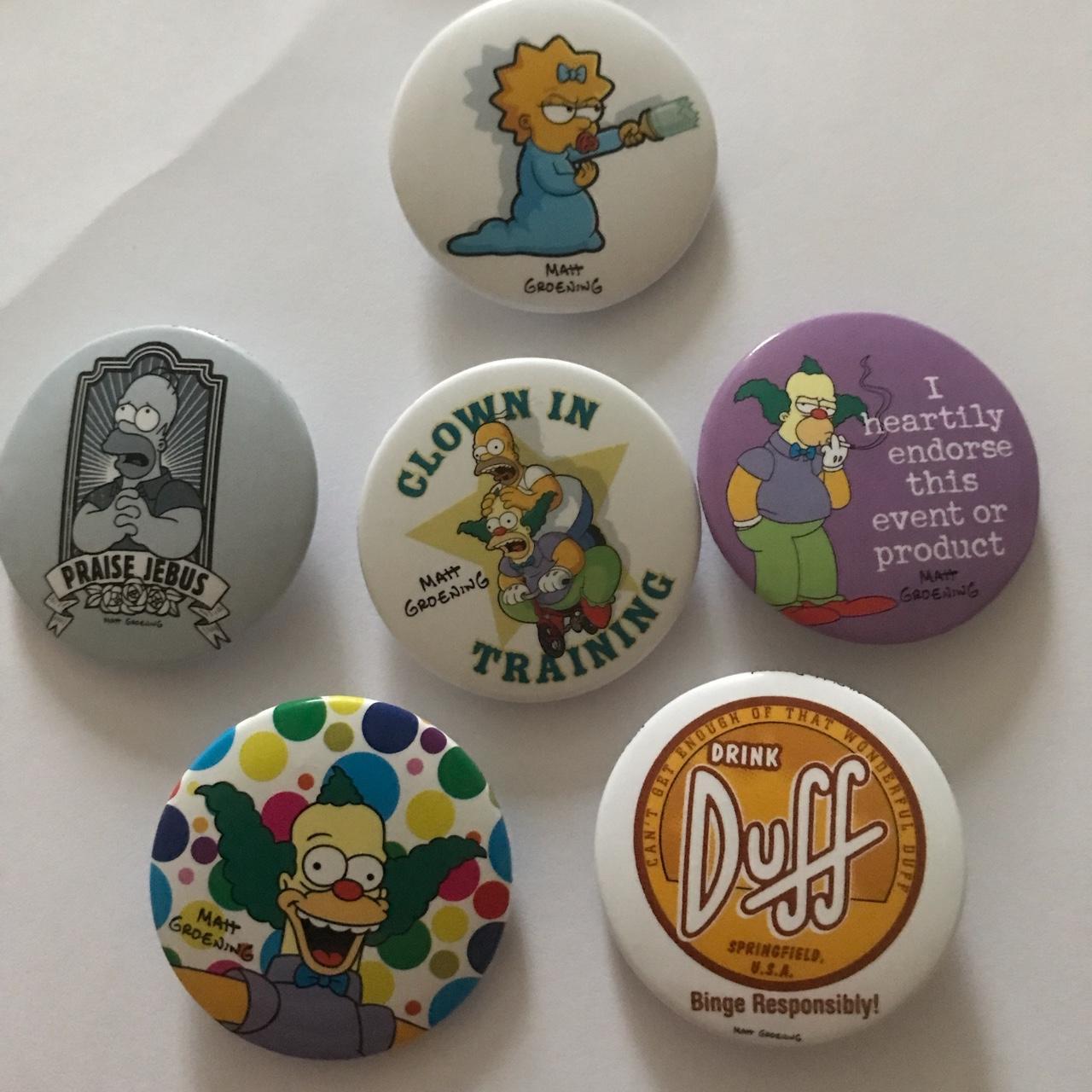 2006-2007 38mm OFFICIAL SIMPSON BADGES x 18 ALL... - Depop
