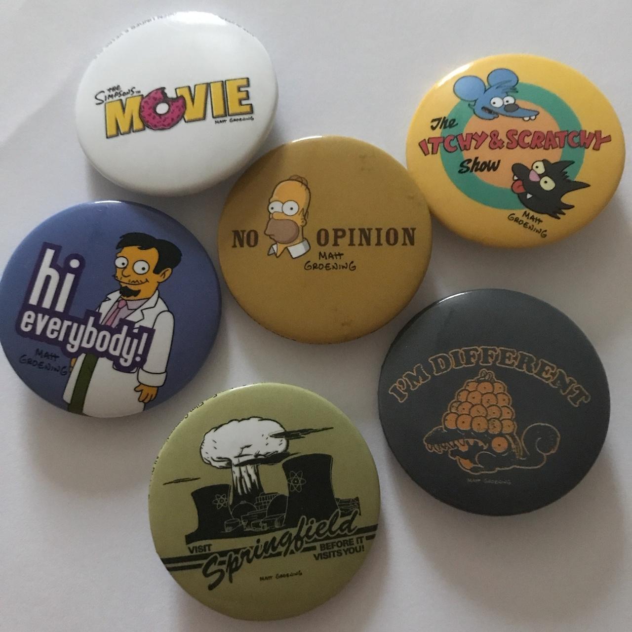 2006-2007 38mm OFFICIAL SIMPSON BADGES x 18 ALL... - Depop