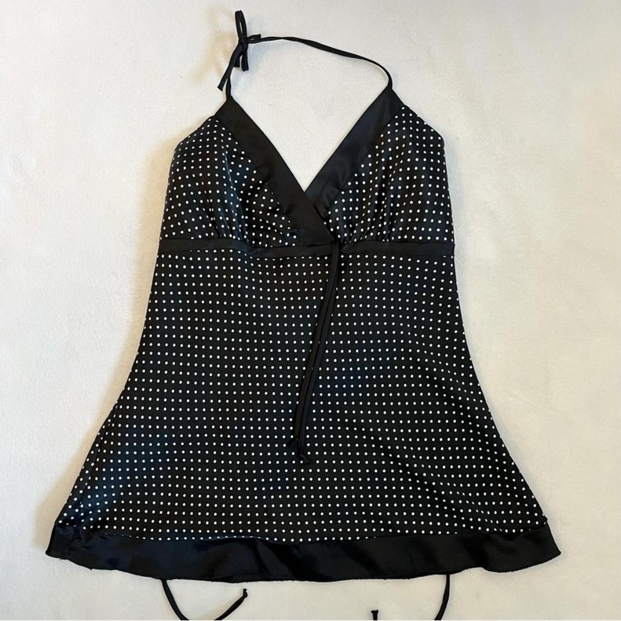 Vintage Tempted Hearts Polka Dot Halter Top - Depop