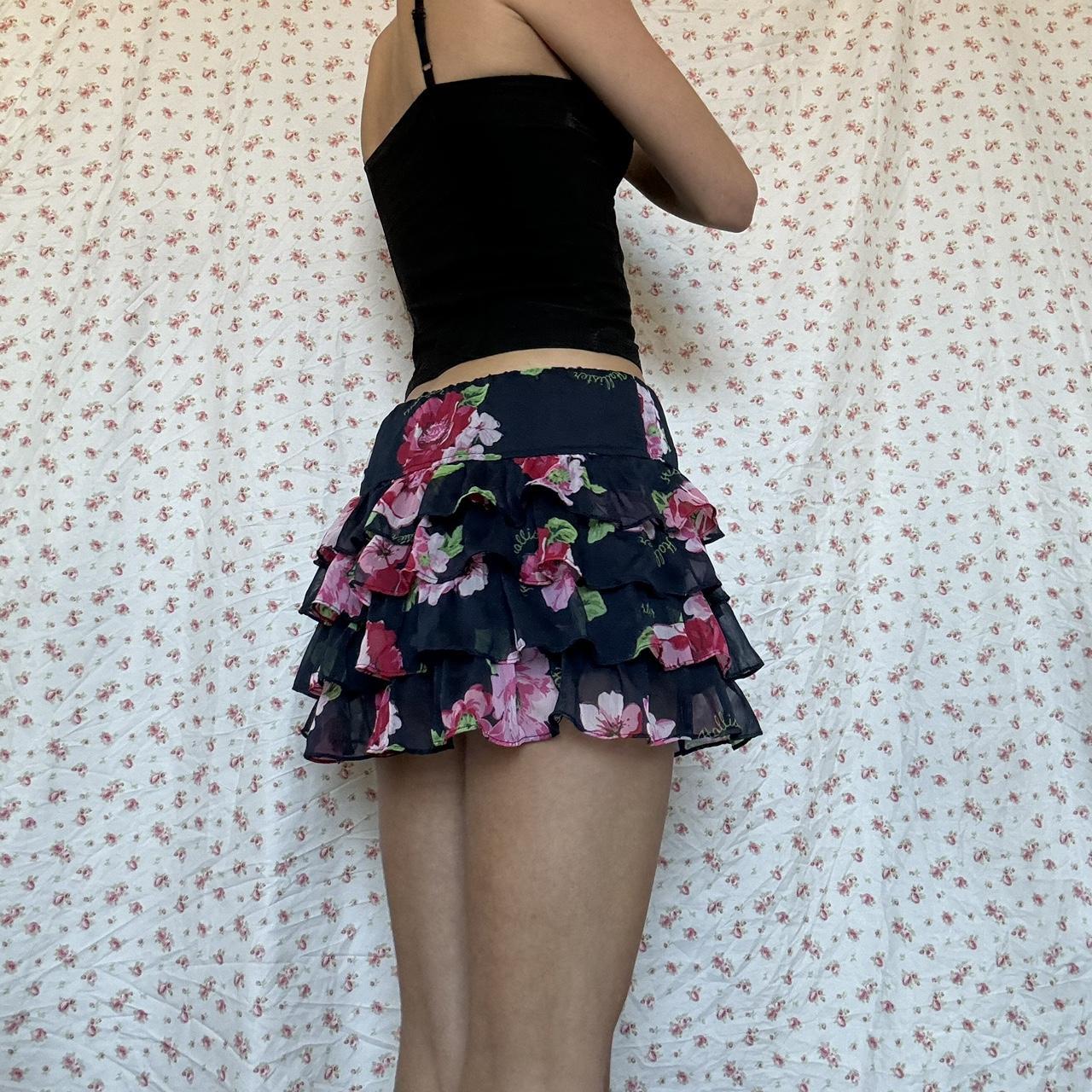 Vintage Hollister Mini Micro Ruffled Skirt - Depop
