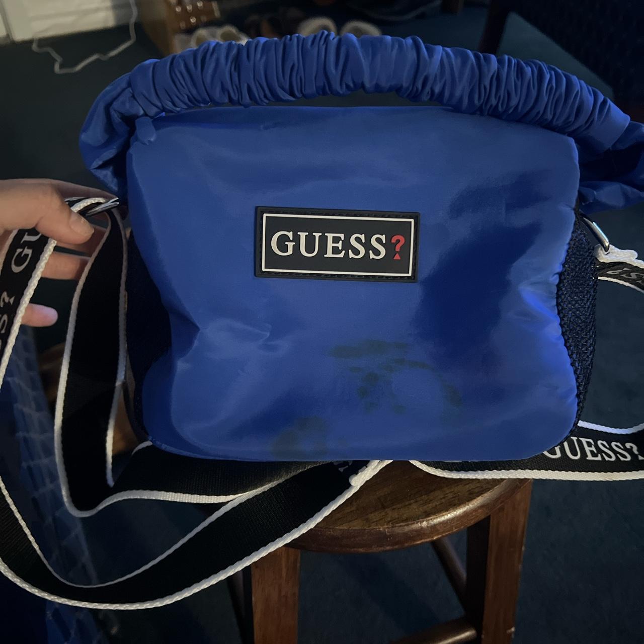 Guess Women's Blue and Black Bag | Depop