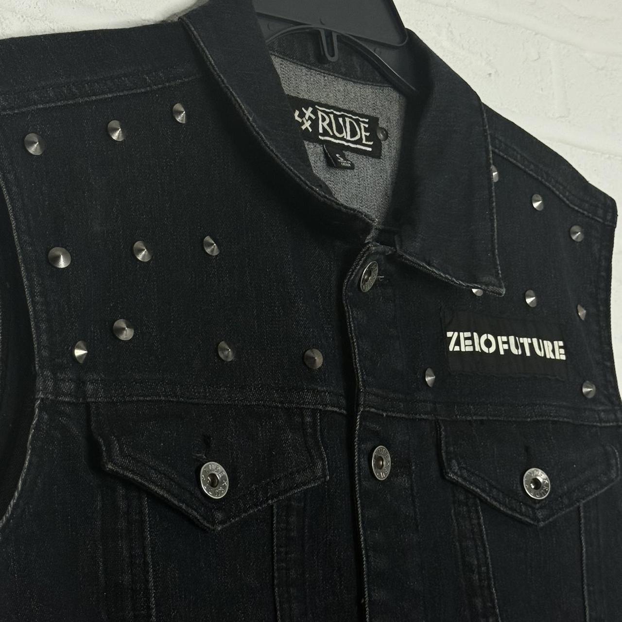 RUDE Zero Future Lost Cause Black Denim Jean Vest... | Depop