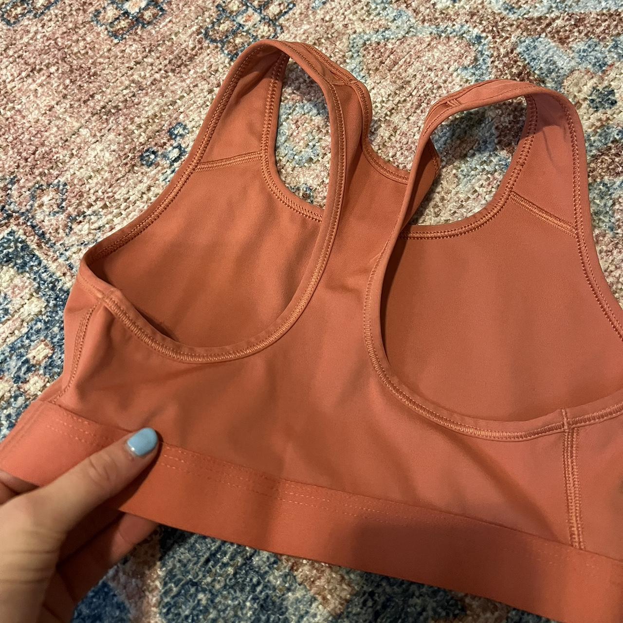 peach // orange Nike sports bra size small great... - Depop