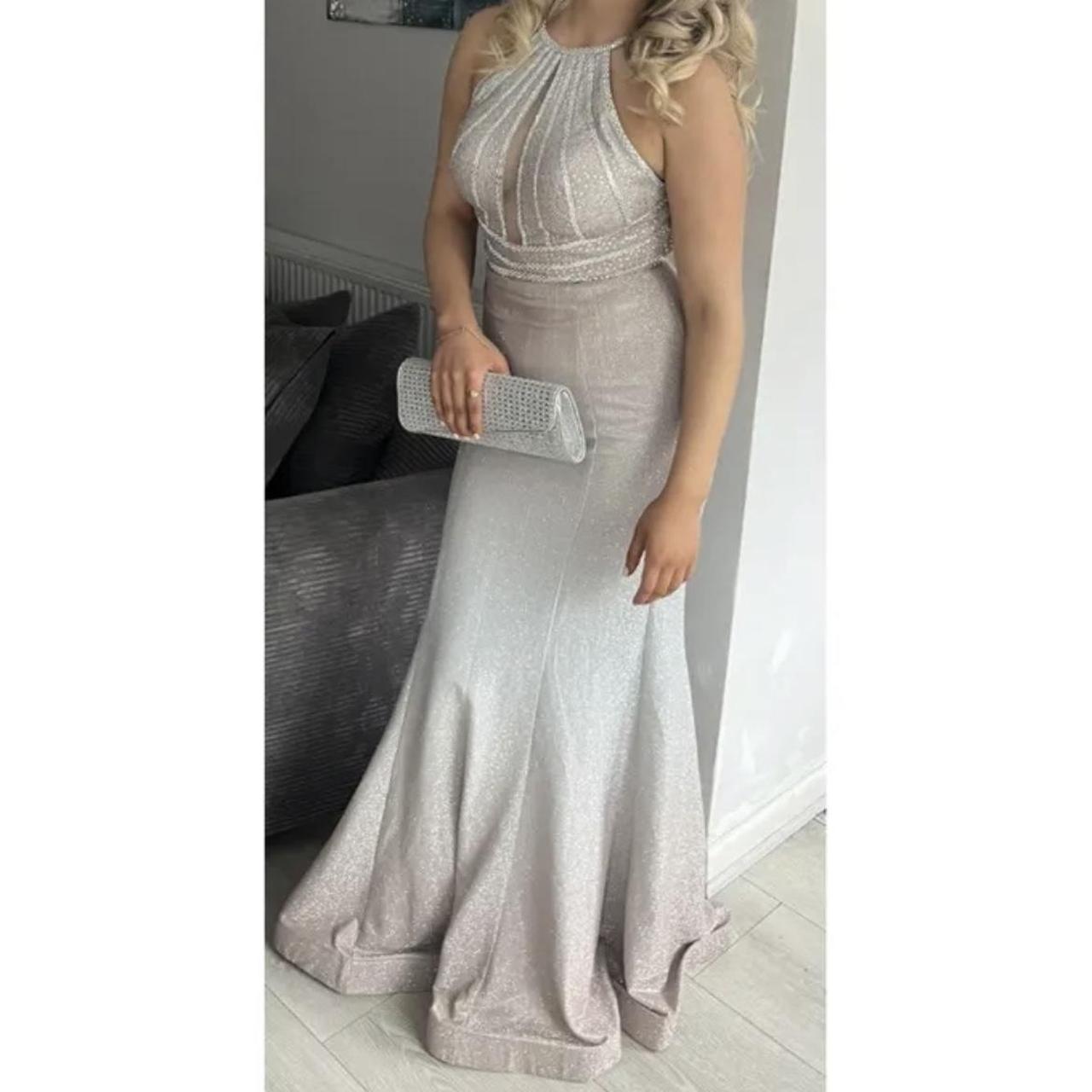 Jora Collection silver prom dress. Perfect... - Depop