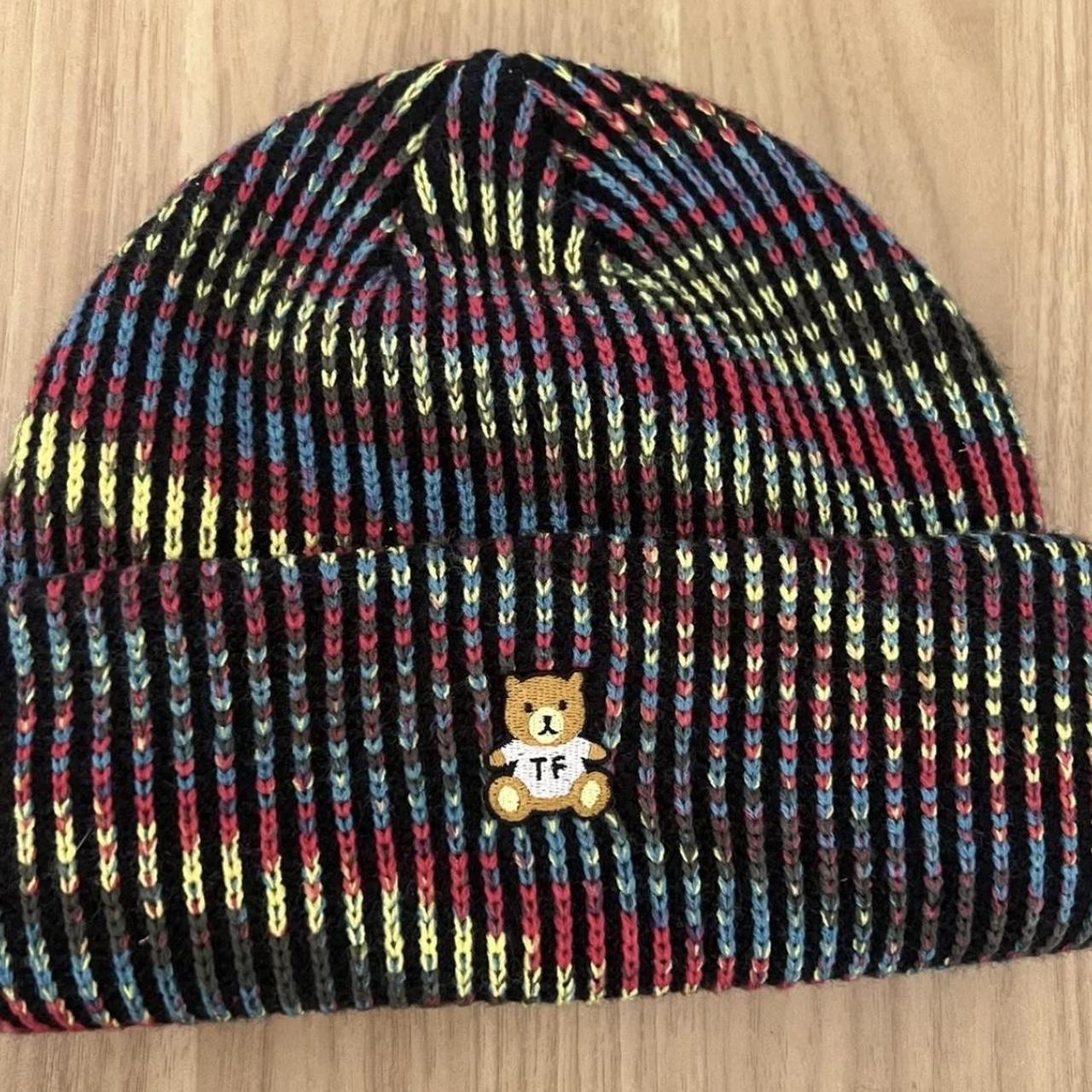 os - unisex 🧸 teddy fresh 🌈 multi colored knit... | Depop