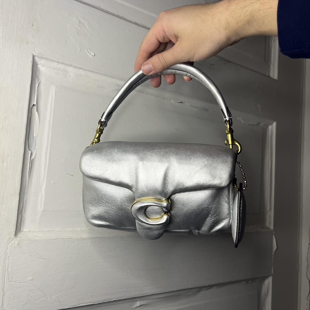 Silver metallic Coach pillow tabby shoulder bag... - Depop