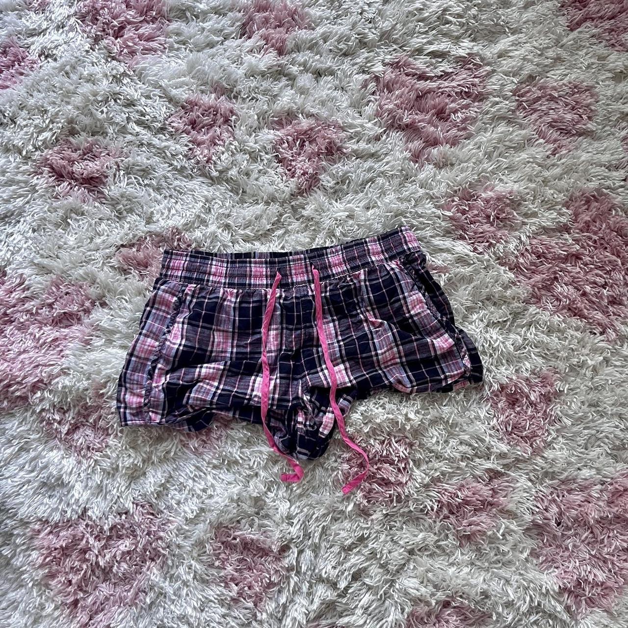 Black and pink plaid boxer shorts Super emo trashy... - Depop
